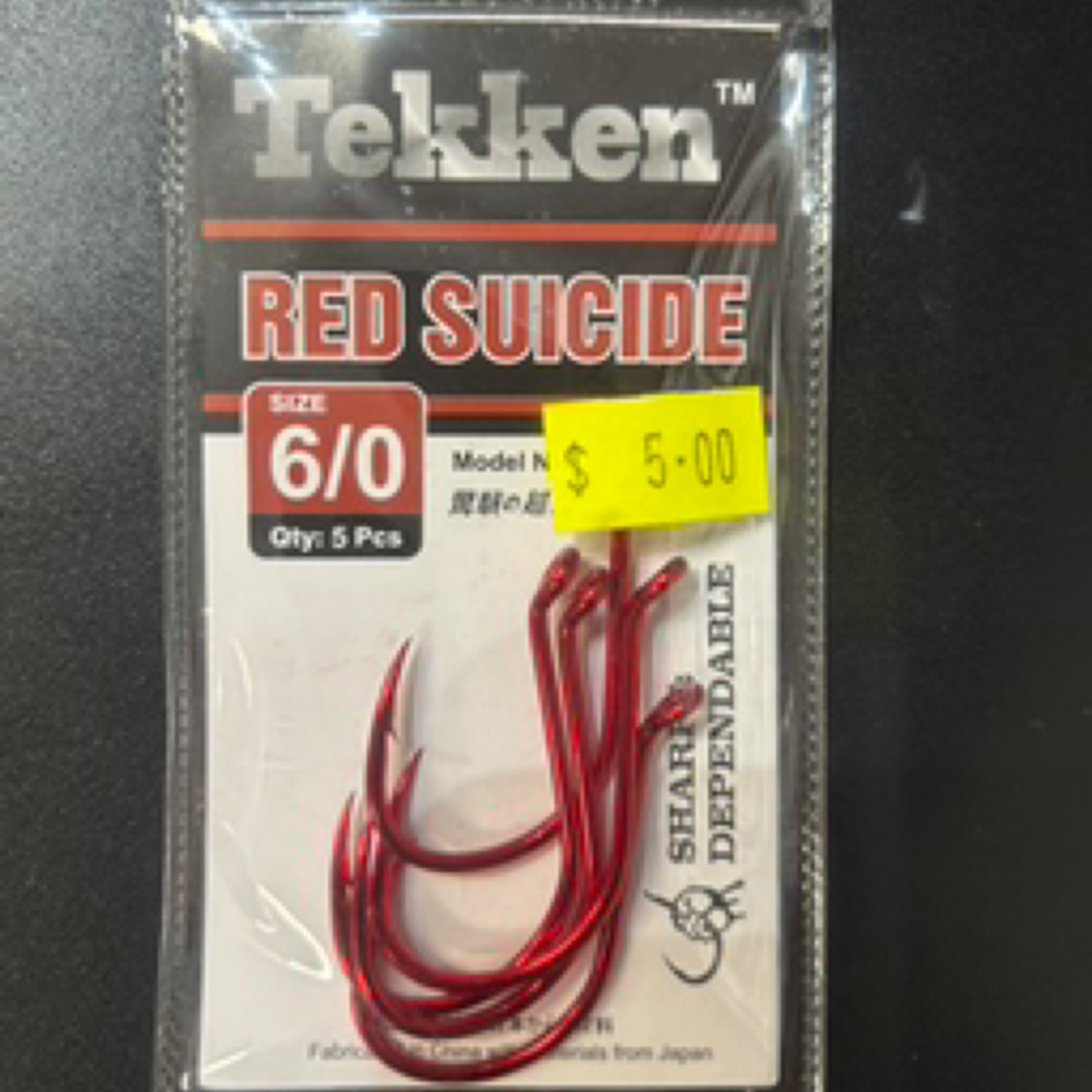 Tekken Red Suicide Hooks 6/0 - 5 pack | The Fishing Shed Bathurst